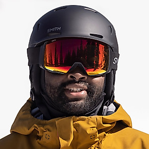 SMITH 4D MAG Goggles with ChromaPop Lens – Performance Snowsports Goggles with Easy Lens Change Technology for Skiing & Snowboarding – for Men & Women – Black + Sun Red Mirror Lens