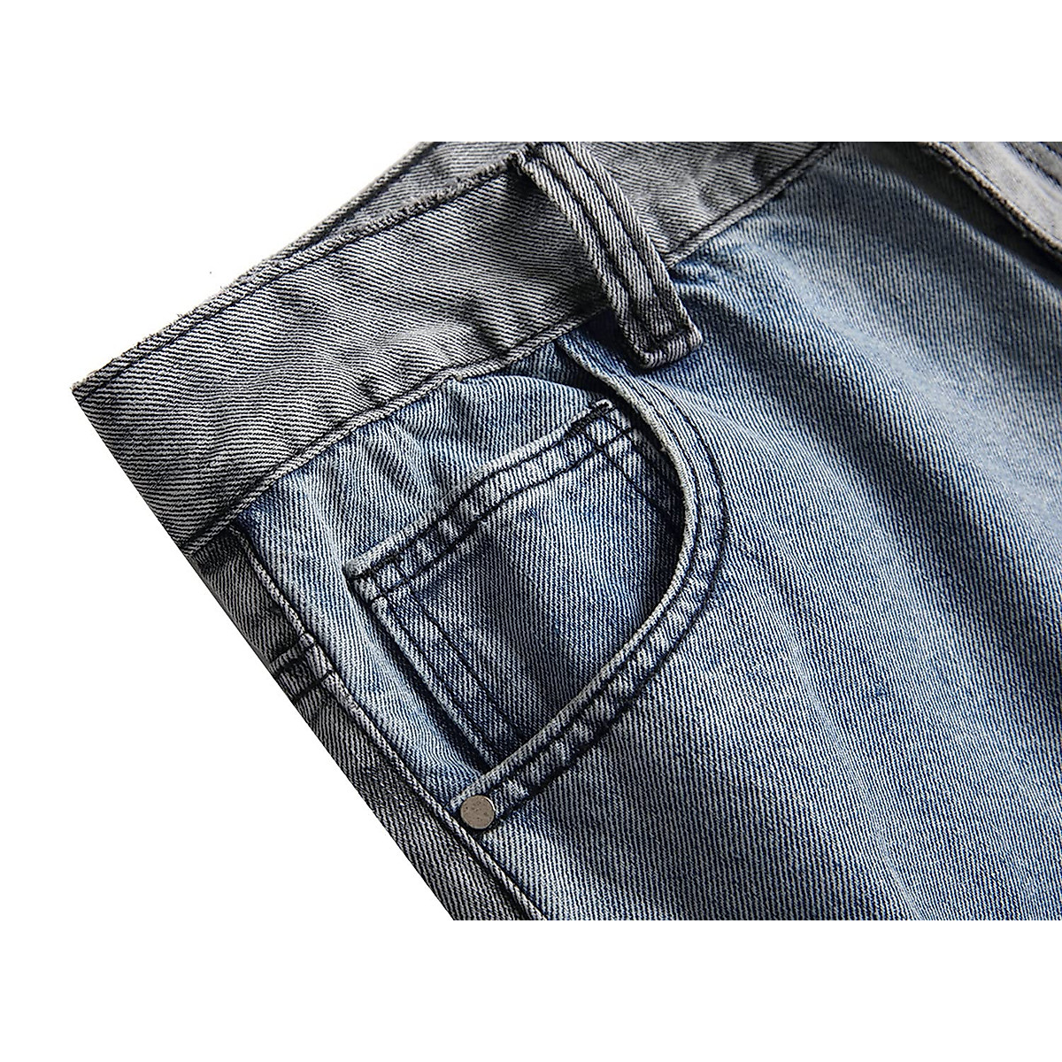 Men's Slim Fit Ripped Jeans for Men Distressed Destroyed Straight Leg Jeans Blue 36