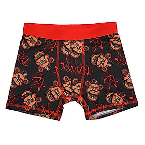 Five Nights at Freddys Horror Video Game Youth Boys Underwear 5pk Boys Boxer Briefs Set- Size 4 Black