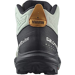 Salomon Men's OUTPULSE Mid Gore-Tex Hiking Boots for Men, Wrought Iron/Black/Vibrant Orange, 8.5