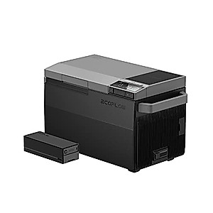 EF ECOFLOW GLACIER Portable Car Refrigerator with Battery, 40Qt(38L) Electric Cooler with Ice Maker, Dual Zone WIFI APP Control(-13℉~50℉), 12/24V DC/AC For Car, Camping, Travel, Fishing, Outdoor