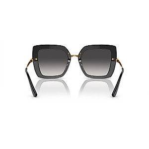 Dolce & Gabbana Modern Rectangular Prism with Arms Sunglasses, Top Black On Transparent Black, 52