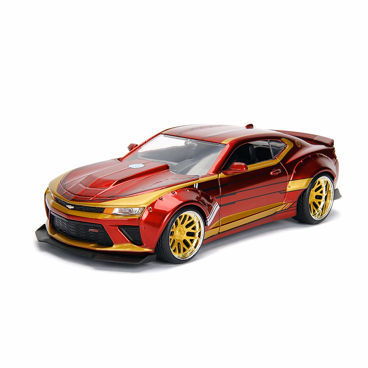 Jada Toys Marvel Iron Man & 2016 Chevy Camaro Die-cast Car, 1:24 Scale Vehicle &2.75 Collectible Metal Figurine Red
