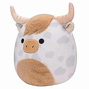 Squishmallows Original 12-Inch Borsa Spotted Highland Cow - Medium-Sized Ultrasoft Official Jazwares Plush