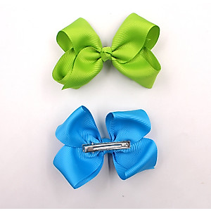 CÉLLOT 40 PCS 4.5 Inch Hair Bows for Girls Grosgrain Ribbon Boutique Hair Bow Alligator Clips Hair Accessories for Baby Girls Toddlers Kids in Pairs
