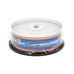 Optical Quantum 6X 50GB BD-R DL White Inkjet Printable Blu-ray Double Layer Recordable Media , 25-Disc Spindle