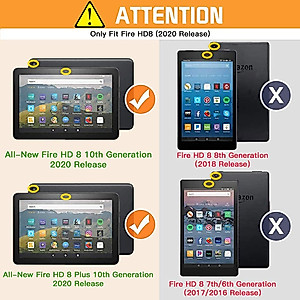 Pudazvi Case for Amazon Kindle Fire HD 8 Tablet Case,Fire HD 8 Plus Tablet Case(Fits Both 12th/10th Generation, 2022/2020 Release),Ultra Slim Multi-Angle Viewing Auto Wake/Sleep,Flower Grass 03