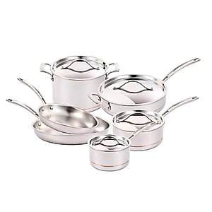 Generic Kirkland Signature 5-ply Clad Stainless Cookware Set, 10-piece, Variety Pack