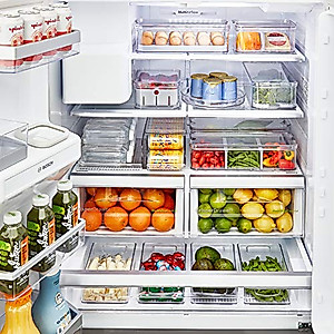 iDesign 71653 Crisp Plastic Refrigerator and Pantry Egg Bin, Modular Stacking Food Storage Box for Freezer, Fridge, Holds up to 18 Eggs, BPA Free, 12.72" x 6.32" x 3.88", Clear and Gray