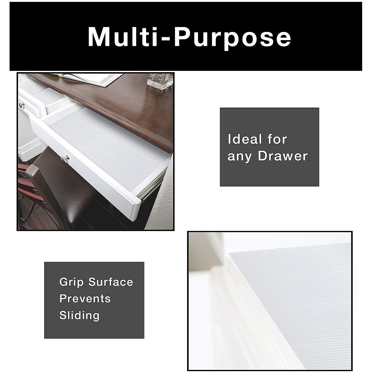 Smart Design Wire Rack Shelf Liner - Ribbed Grip - 18 Inch x 4 Feet - NSF Certified - for Steel Metal Shelves - Home Garage and Kitchen - Clear