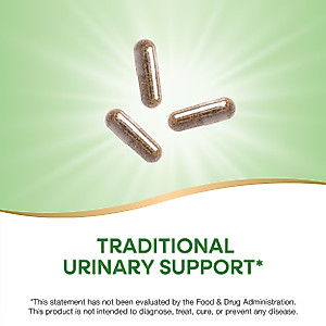 Nature's Way Uva Ursi Leaves, Traditional Urinary Support*, 1,110 mg per 3-Capsule Serving, Non-GMO Project Verified, Herbal Dietary Supplement, Gluten Free, 100 Vegan Capsules (Packaging May Vary)