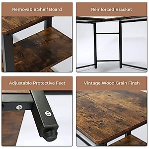 GOOD & GRACIOUS L-Shaped Gaming Desk, 54.3x54.3 Inch L Shape Desk, Corner Desk for Home Office, Modern Home Office Study Writing Workstation L Table, Easy Assembly, Rustic Brown