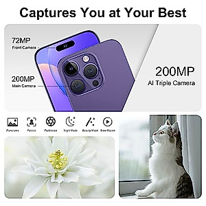 ExAchat A14 Pro Max 5G Unlocked Smartphone 120MP Camera 7.3" FHD+ Display 120HzD 6GB+128GB/1TB Cell Phones Unlocked Expandable 8000mAh Dual SIM/GPS/Fingerprint/Face ID