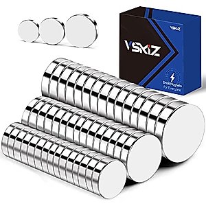 VSKIZ Small Magnets, 3 Assorted Sizes Rare Earth Magnets, Tiny Round Neodymium Disc Magnets for Refrigerator, Kitchen Cabinet, Durable Mini Refrigerator Magnets for Science, DIY, Round Button Magnet