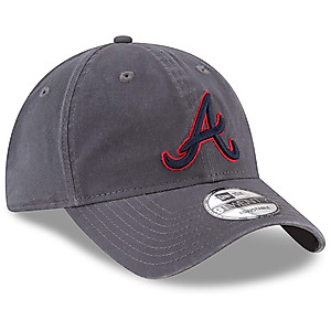New Era Men Replica Core Classic Twill 9TWENTY Adjustable Hat Cap (Atlanta Braves (Graphite))