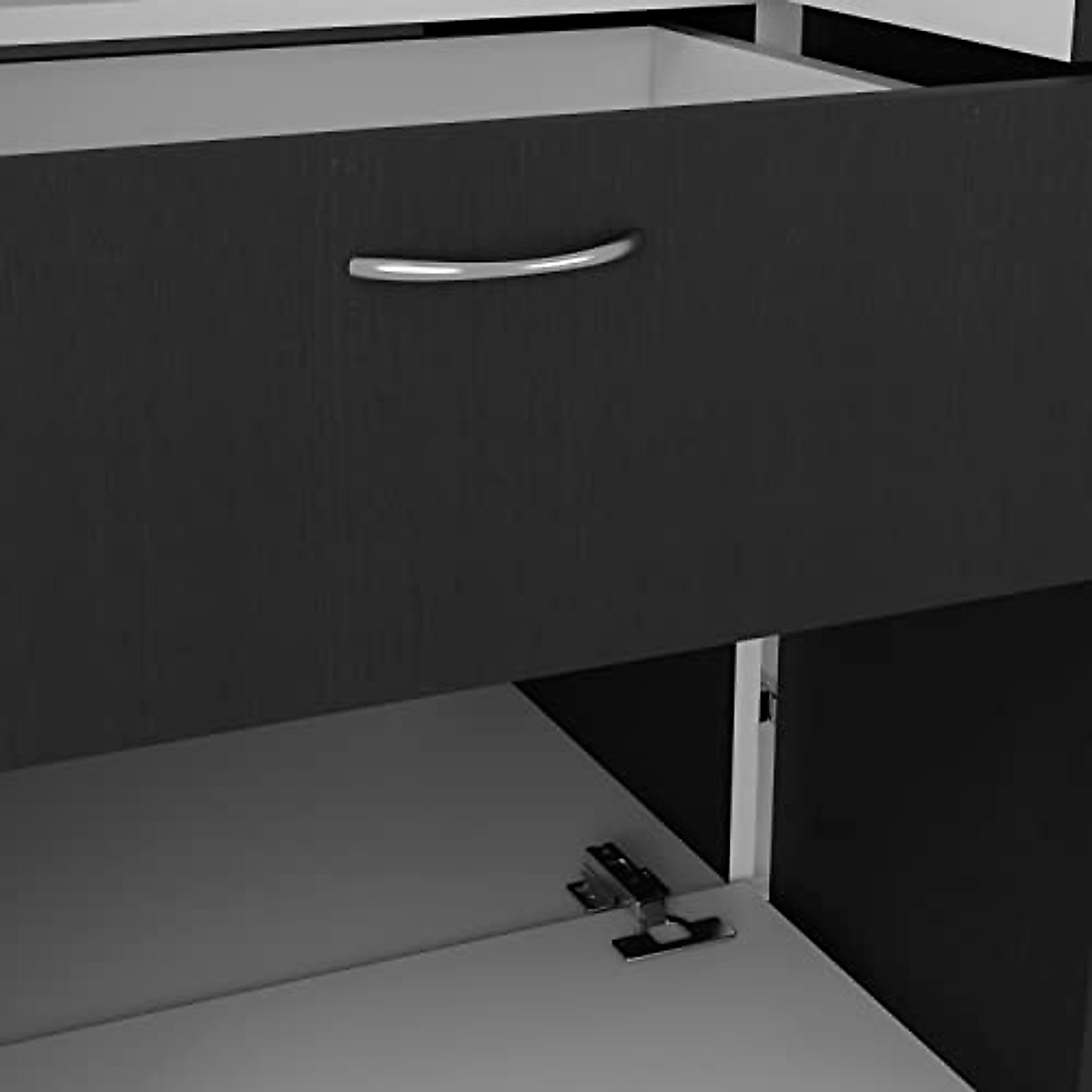 FM FURNITURE Guajira Six Door Armoire, Three Cabinets, Hidden Drawer Shoes,Black/White for Bedroom