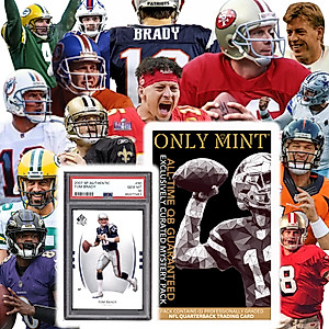 ONLY MINT Ultimate Quarterback Guaranteed NFL Card All-Time Legend or Superstar Graded 8-10 Mint Football Card | Top QB in Each Mystery Pack | Grades by PSA BGS SGC CGC | Blind Bag Contains 1 NFL Card