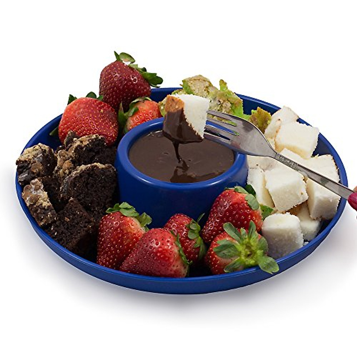 Great Plate Reusable Plastic Plates for Parties with Built-in Cup Holder, Chip and Dip, Set of 6 Party Plates and Cups for Kids or Adults, Food Serving Tray with Drink Holder for BBQ Camping Picnics