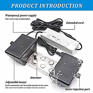 KHEARPSL Mist Maker Ultrasonic Fogger Pond Fog Machine Atomizer Air Humidifier Mist Maker Fogger for Water Fountain Pond Rockery Halloween Decoration (6 Heads)