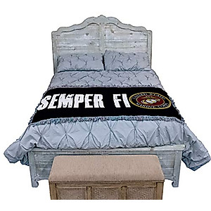 Pure Country Weavers US Marine Corps - Semper Fi Emblem Blanket - Gift Military Tapestry Throw for Back of Couch or Sofa - Woven from Cotton - Made in The USA (61x36)