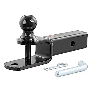 CURT 45005 3-in-1 ATV Trailer Hitch Mount, 1-7/8-Inch Ball, Clevis Pin, 5/8-Inch Hole, Fits 2-Inch Receiver, Gloss Black