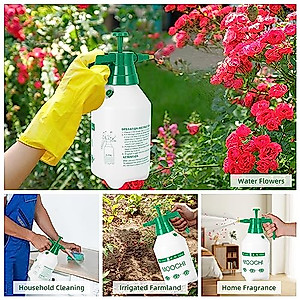 MOOCHI 2.0L/0.53Gallon Green Garden Sprayer Pump Pressure Hand Held with Safety Value for Watering, Home Cleaning, Car Washing