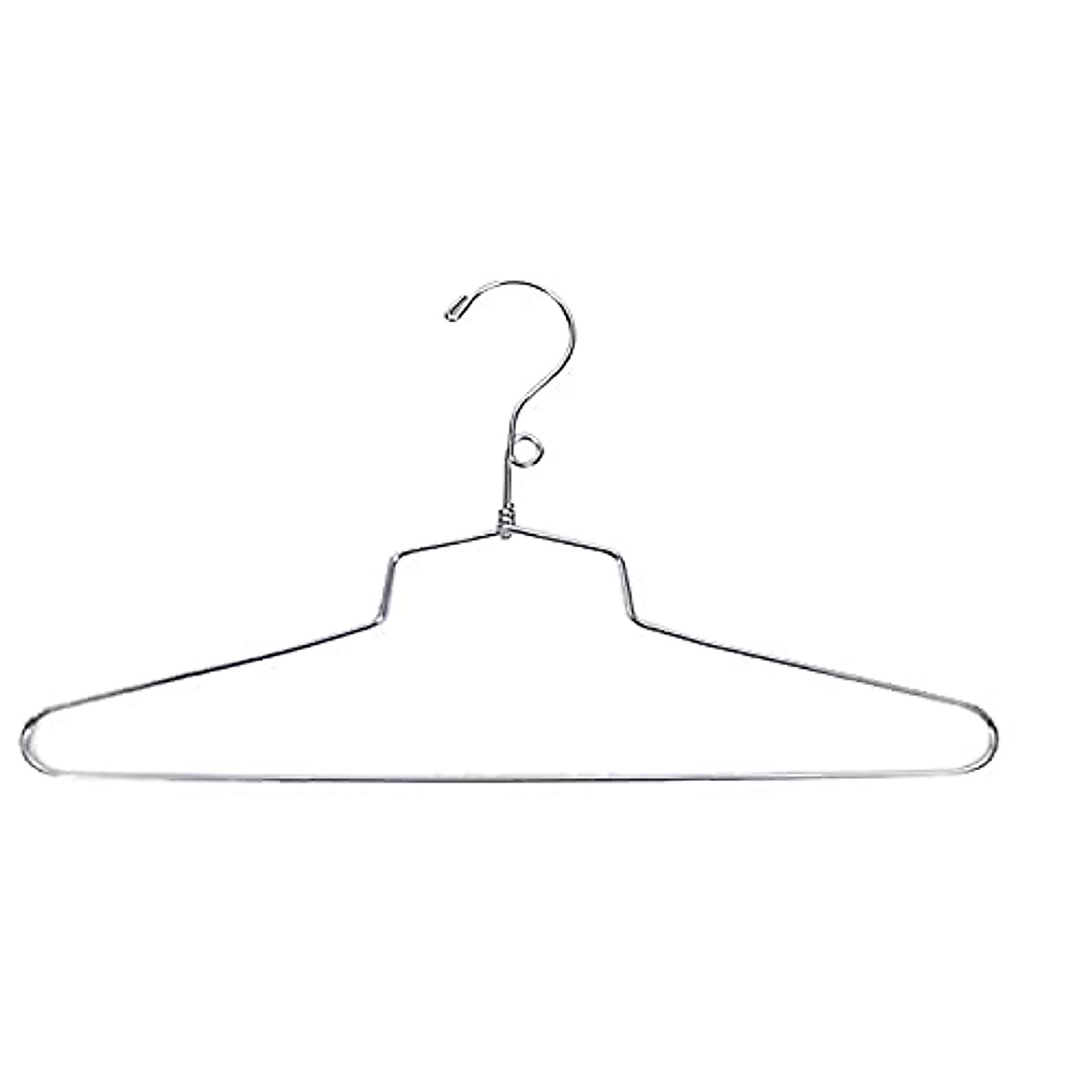 NAHANCO 18" Metal Shirt/Dress Hanger with Loop Hook, High Polished Chrome - 100/CTN.