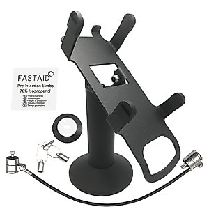 Discount Credit Card Supply DCCStands Dejavoo Z8/Z11 7" Swivel and Tilt Black Stand with Anti-Theft POS Device Terminal to Stand Security Tether Lock