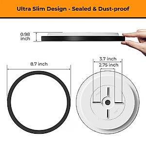 Matane 4 Pack LED Flush Mount Ceiling Light Fixture, 8.7 inch Ceiling Lamp 3000K/4000K/5000K Adjustable, 18W Low Profile Ceiling Lights for Kitchen Bedroom Hallway Porch, Black Non Dimmable