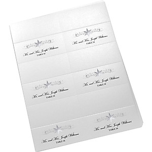 Christmas and Holiday Snowflake Twirl Printable Place Cards, Set of 60 (10 Sheets), Laser & Inkjet Printers - Wedding, Party, Dinner, and Special Events - Made in the USA