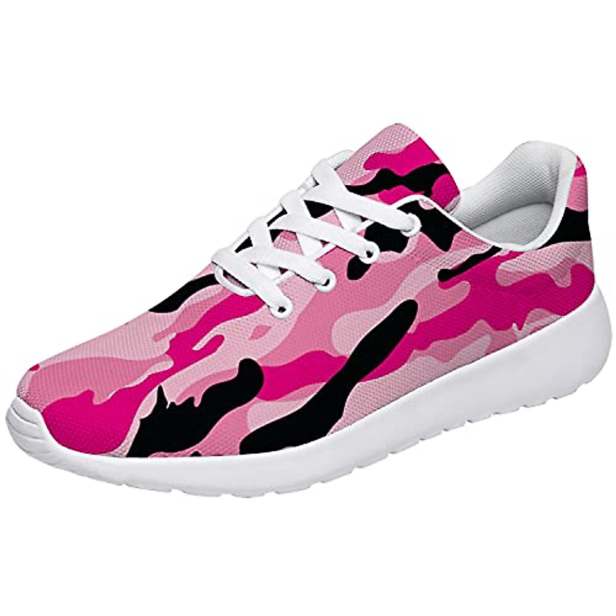vogiant Woman Fashion Sneakers Tennis Shoes Women Lady Black Pink Camouflage Camo Golf Shoes,Birthday Gifts Idea,Size 11.5