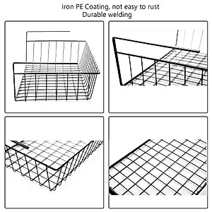 Hizibesty Under Shelf Basket, 2 Pack Under The Cabinet Shelf Rack Organizer Storage Rack for Home Closet ffice Organization Black