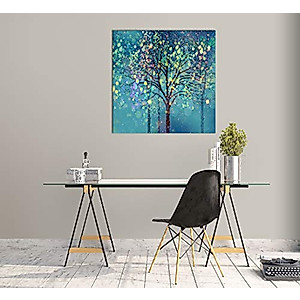 Teal Tree Wall Art Decor Tree of Life Modern Abstract Canvas Painting Prints Pictures Artwork Home Decor for Kitchen Living Room Dining Room