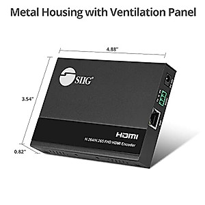 SIIG H.265 H.264 HDMI IPTV Encoder 1080p 60Hz, Loopout, Audio Extraction/Embedding, GUI, Live Stream/Broadcast to YouTube, Facebook, Twitch, VLC Software, etc, RTSP, RTMP, RTMPS, HLS, Multicast
