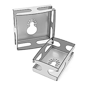 QWORK Square Slot Cutter, 2 Pcs Steel Sleeve Slotting Knife Square Rectangular Milling Cutter Engraving, One Step Hole Cutting Tool for Carving Milling Sheetrock/Wood/Drywall/Voltage Box