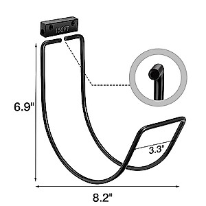 Buelkmag Garden Hose Reel Metal Hose Hanger Wall Mount Hooks for Garden Hose Water Hose Flexable Hose Magic Hose 304 Stainless Steel Hose Reel 2PCS Black…