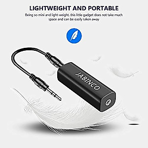 JABINCO Ground Loop Noise Isolator,for Car Audio/Home Stereo System with 3.5mm Audio Cable (Black)