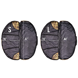 Silfrae Compound Bow Case Soft Bow Padded Case Light-Weight Bow Carry Bag with Arrow Pocket (Black, Small)