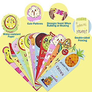 36 Pcs Scented Bookmarks for Kids, Fruit Bookmarks Scratch and Sniff Bookmarks Fruitmarks Bookmarks for Kids Bulk