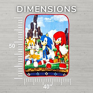 Franco Sonic The Hedgehog Anime Kids Bedding Super Soft Silk Touch Throw, 40 in x 50 in, (Official Licensed Product)