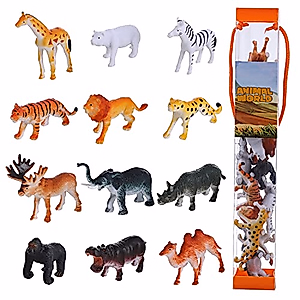 Animal Figures, 72 PCS Realistic Mini Dinosaur Insect Sea Farm Reptile Wild Jungle Animal Toys, Zoo Animals Playset, Cake Topper Party Favors for Kids 1, 2, 3 Year Olds