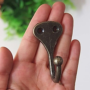 4Pcs Rustic Coat Hooks Single Prong Hanger Wall Vintage Hooks Zinc Alloy Hooks Curtain Tieback Hooks Bedroom Clothes Hooks with Screws for Key Towel Scarf Bag Bronze