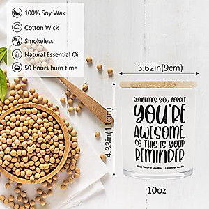 Mami Home Scented Candle Jar - Lavender Vanilla Candle with You are Awesome Message, Soy Wax Candles - Inspirational Gifts for Women Friends, Sister, Teachers, Coworkers, Valentine's Day Gift - 10oz