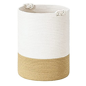 UBBCARE Large Cotton Rope Woven Basket 18 in x 14 in, Nursery Hamper Laundry Basket with Handles, Storage Bins for Toys and Blankets