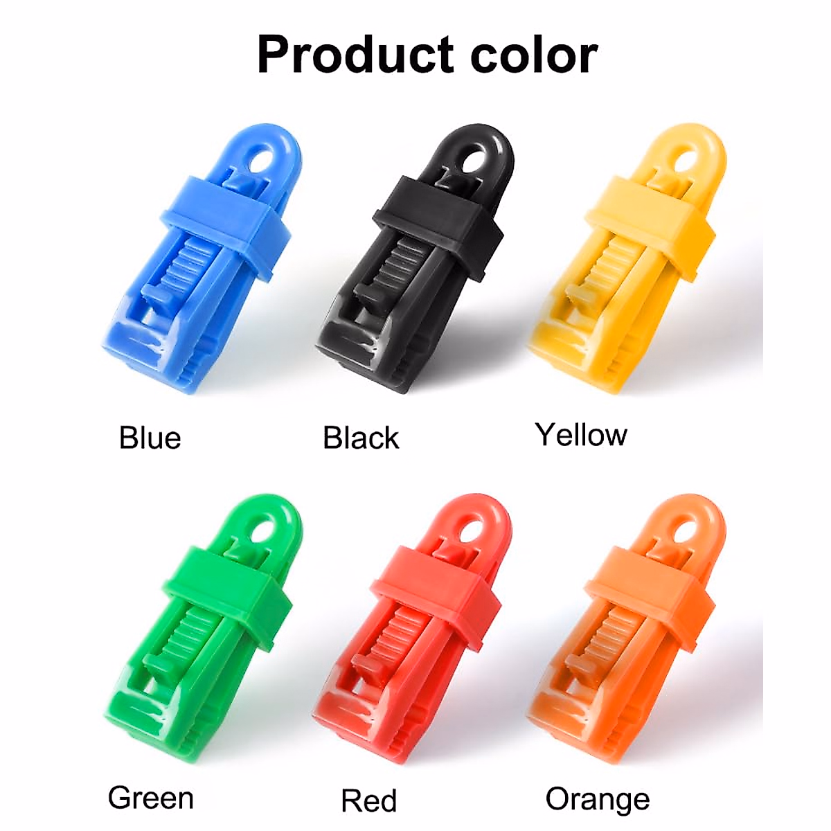 AKOAK Outdoor Tent Clip Reinforced Windproof and Waterproof Canopy Clip, Reusable Multi-Purpose Camping Clip, Adjustable Tent Lock Clip Shade Cloth Plastic Clip, Pack of 6