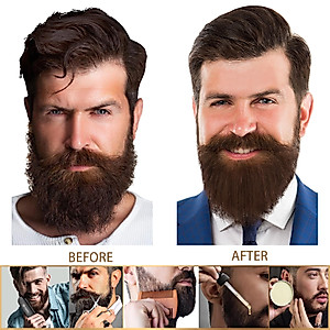 Beard Straightener Kit w/Beard Straightener, Beard Balm, Beard Growth Oil, Beard Styling Comb & Scissors, Upgraded 5-in-1 Beard Straightening, Unique Stocking Stuffer Gifts for Friend, Father & Him