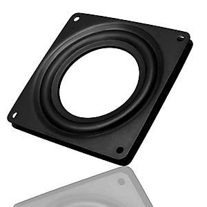 4 Pcs 4 Inch Square Rotating Bearing Plate, 300lbs Capacity Turntable Bearing Swivel Plate for Serving Trays, Kitchen Storage Racks, Makeup Holder - 5/16-Inch, Thick Black