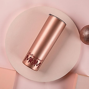 Onebttl Brittany Spaniel Gifts for Brittany Mom, Brittany Dog Design, Dog Mom Gifts, 20oz Stainless Steel Insulated Skinny Tumbler with Lid & Straw, Rose Gold - Brittany Mom