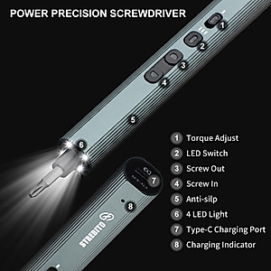 STREBITO Mini Electric Screwdriver Set 155 in 1 Small Electric Screwdriver Cordless, 140 S2 Magnetic Bits, 3 Torque Settings, 650mAh Battery, Precision Electric Screwdriver Kit for Computer Laptop RC