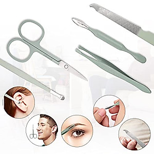 Professional Nail Clipper Pedicure Set，Manicure Set Personal Care, Nail Clipper Kit,Nail Tools with Luxurious Travel Case, Gifts for Men Women Family Friend,Green (7 Pieces)